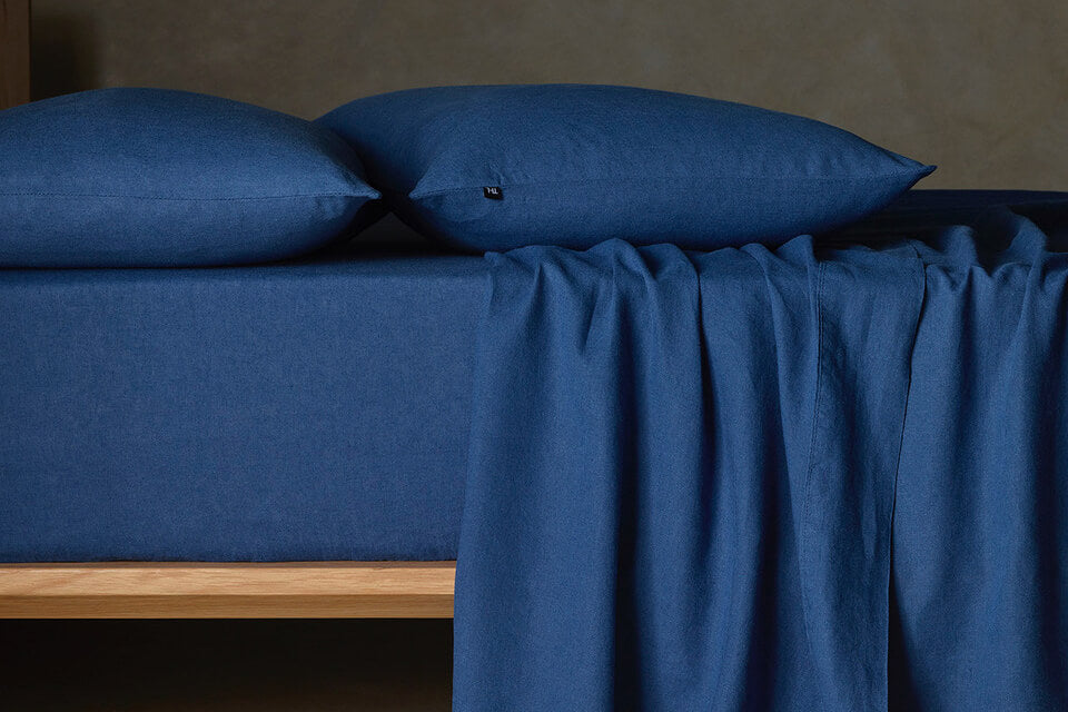 Ocean Blue Linen Sheets | 100% Pure French Linen |The Honest Label